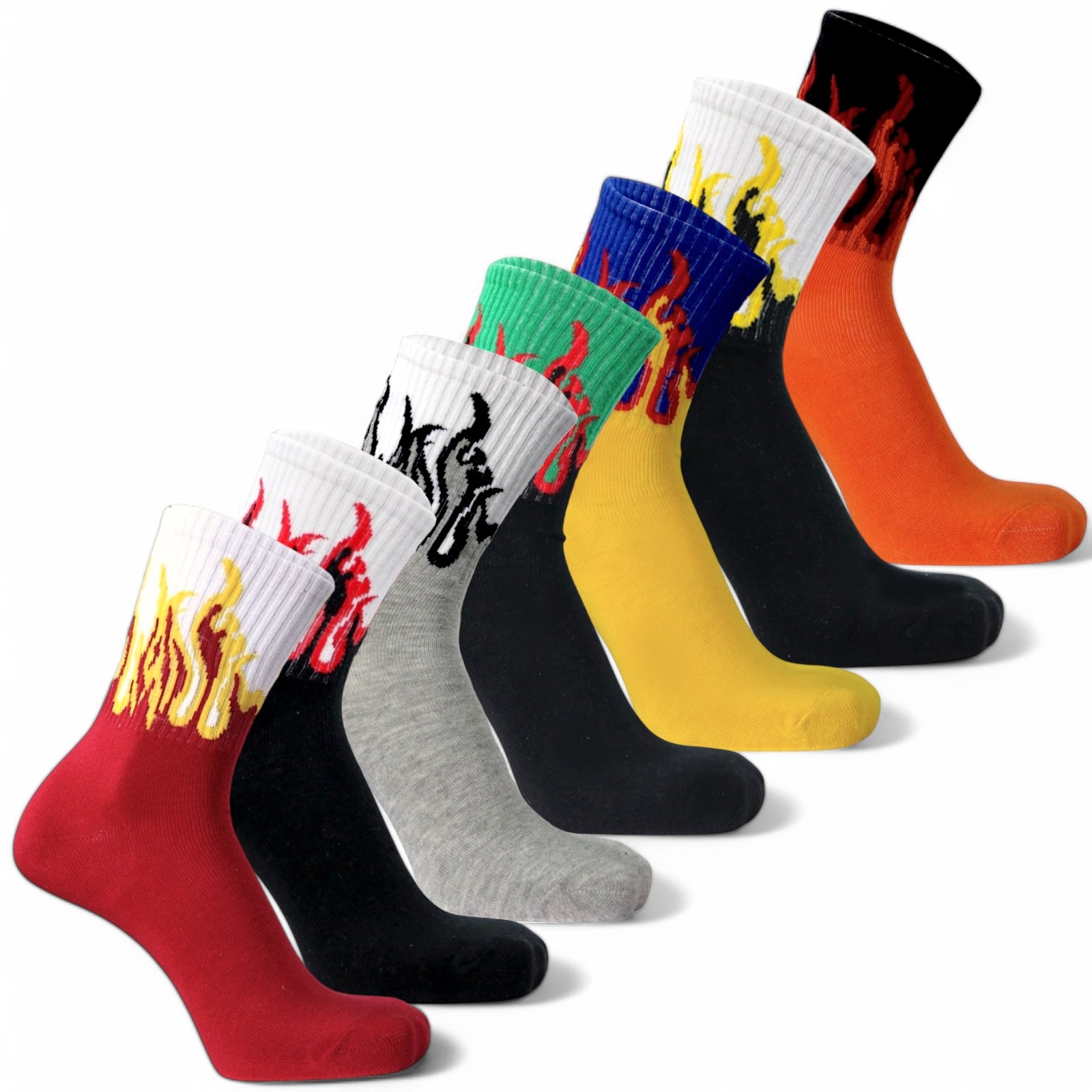 Shop Fire Print Shock with Full-Length Socks: Elevate Your Style and ...