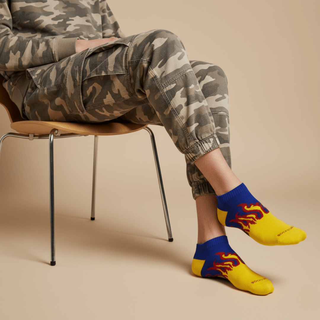 Shop Fire Print Shock with Full-Length Socks: Elevate Your Style and ...
